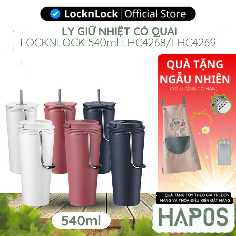 Ly giữ nhiệt LocknLock 540ml có nắp chặn Chính hãng có quai xách tiện ...