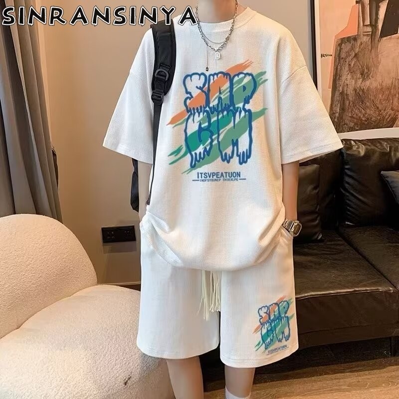 Sinransinya Bộ nam mới của Mỹ retro đường phố haute couture bánh quế ...