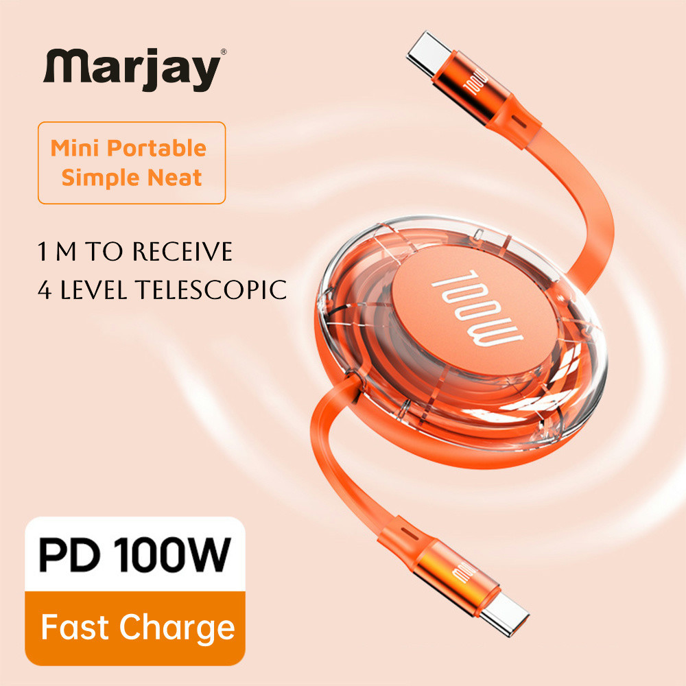Cáp dữ liệu sạc siêu nhanh Marjay 100W type c sang type c có thể thu ...