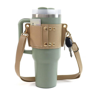 Giá đỡ chai nước bằng da có dây đeo Tương thích với cốc Stanley 30oz ...
