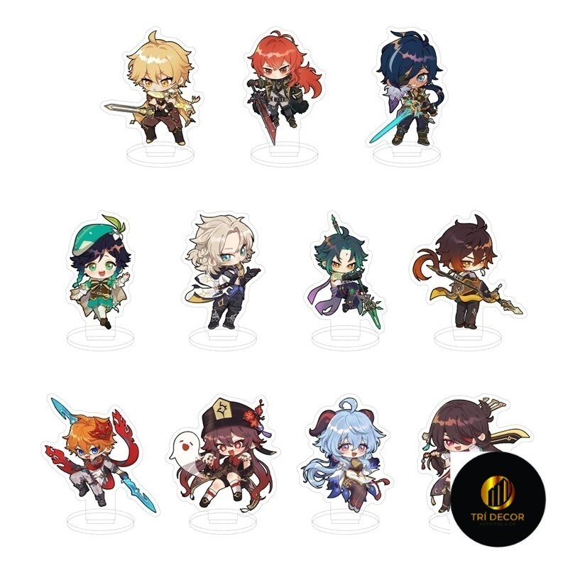 Mô hình Standee Genshin Impact Zhongli Xiao Shikanoin Heizou Kamisato ...