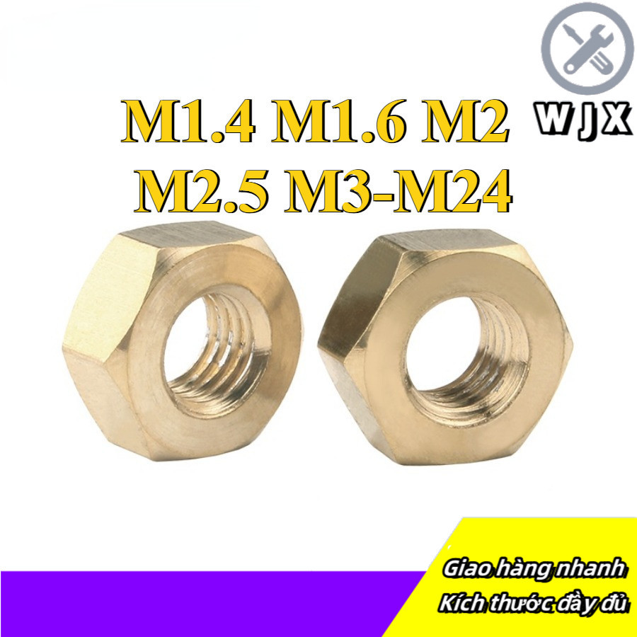 Tán Dẹp Ecu đồng, Cho ốc ，loại tốt，Đai ốc đồng, ốc vít M1.4 / M1.6 / M2 ...