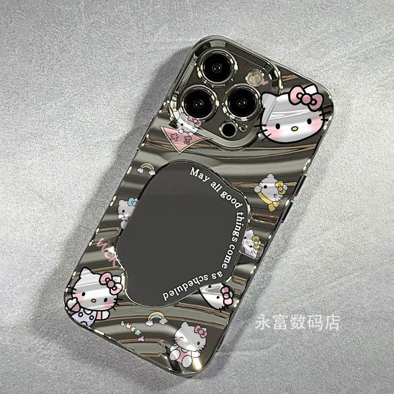 Hello Kitty dễ thương Thích hợp cho Ốp điện thoại gương Apple 14promax iPhone15 / 13 / 12 / 11 ...