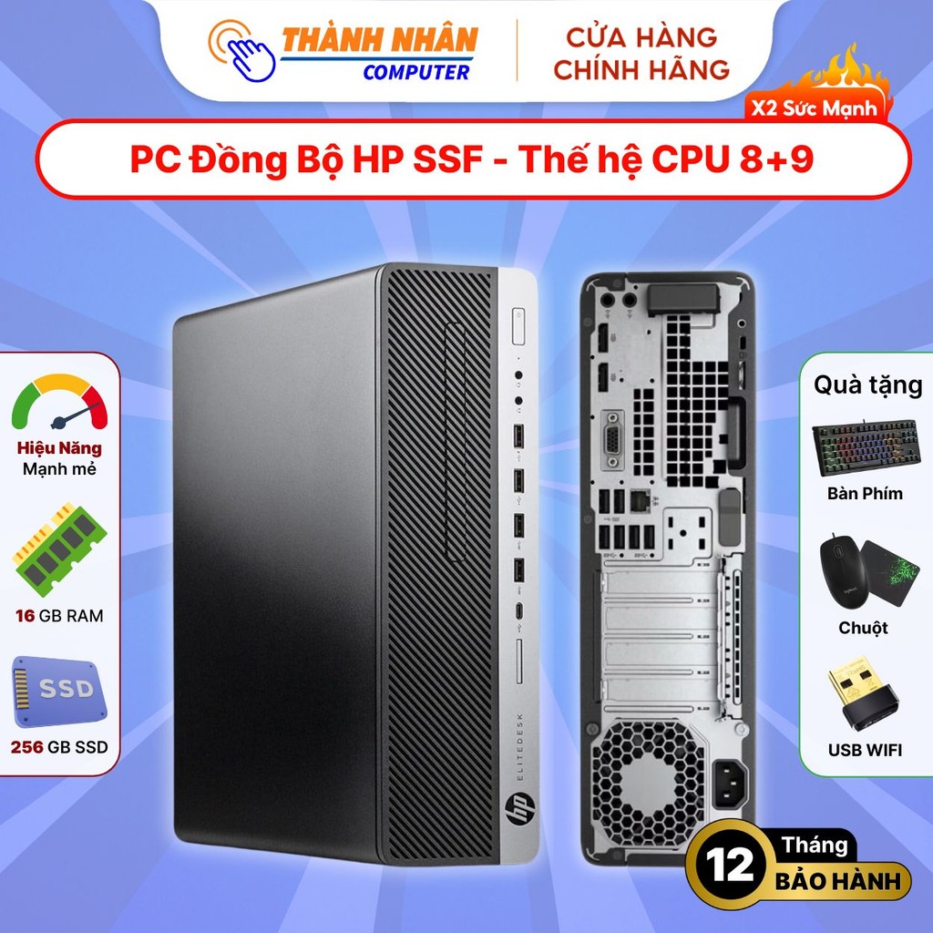Máy Tính HP SSF Core i3/i5/i7 thế hệ 8+9, Ram 16GB, SSD 512GB kèm Phím ...