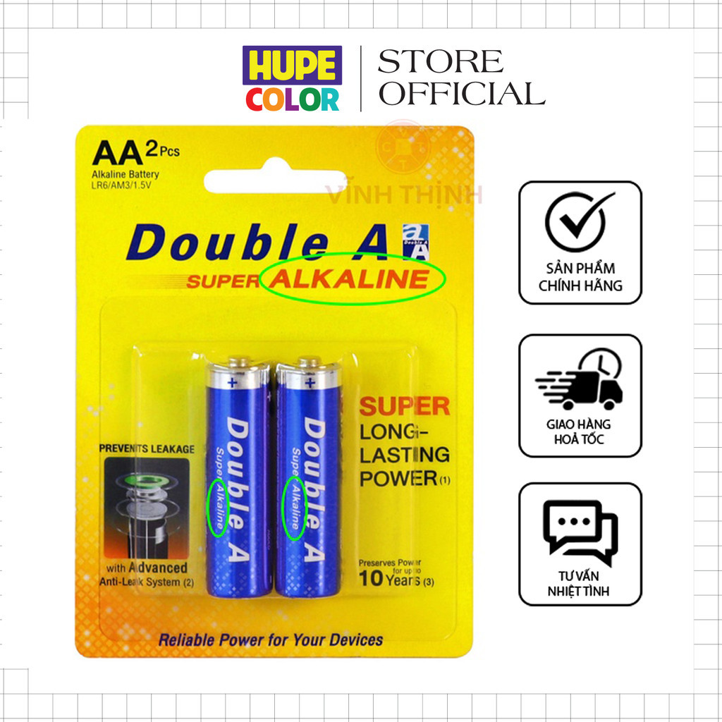 Pin AA / Pin AAA ALKALINE DOUBLE A Vỉ 2 Viên Chính Hãng | Shopee Việt Nam