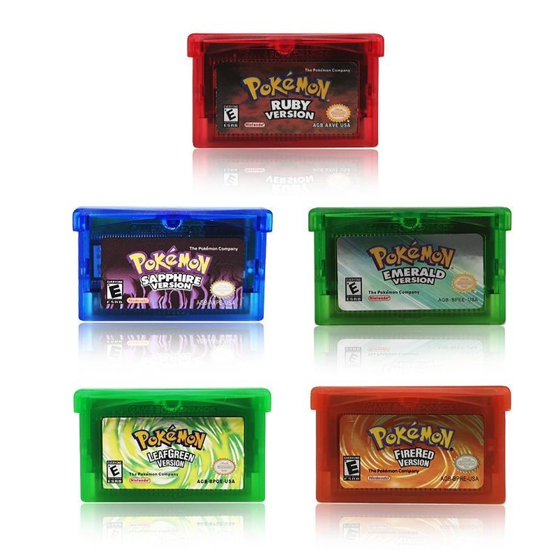 Pokémon Pokémon Pokémon GBA Cassette Flaming Red Sapphire Green ...