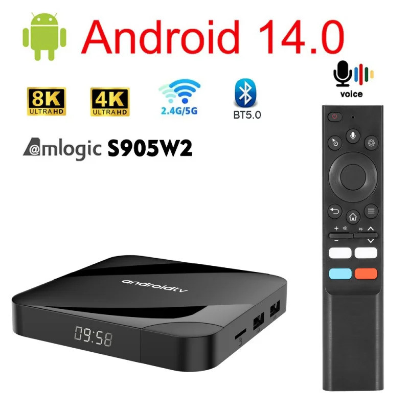TV98 ATV W2 TV Box Android 14 TV98 ATV Amlogic S905W2 iptv 5G Dual Wifi 8K 4K Media Player Điều ...