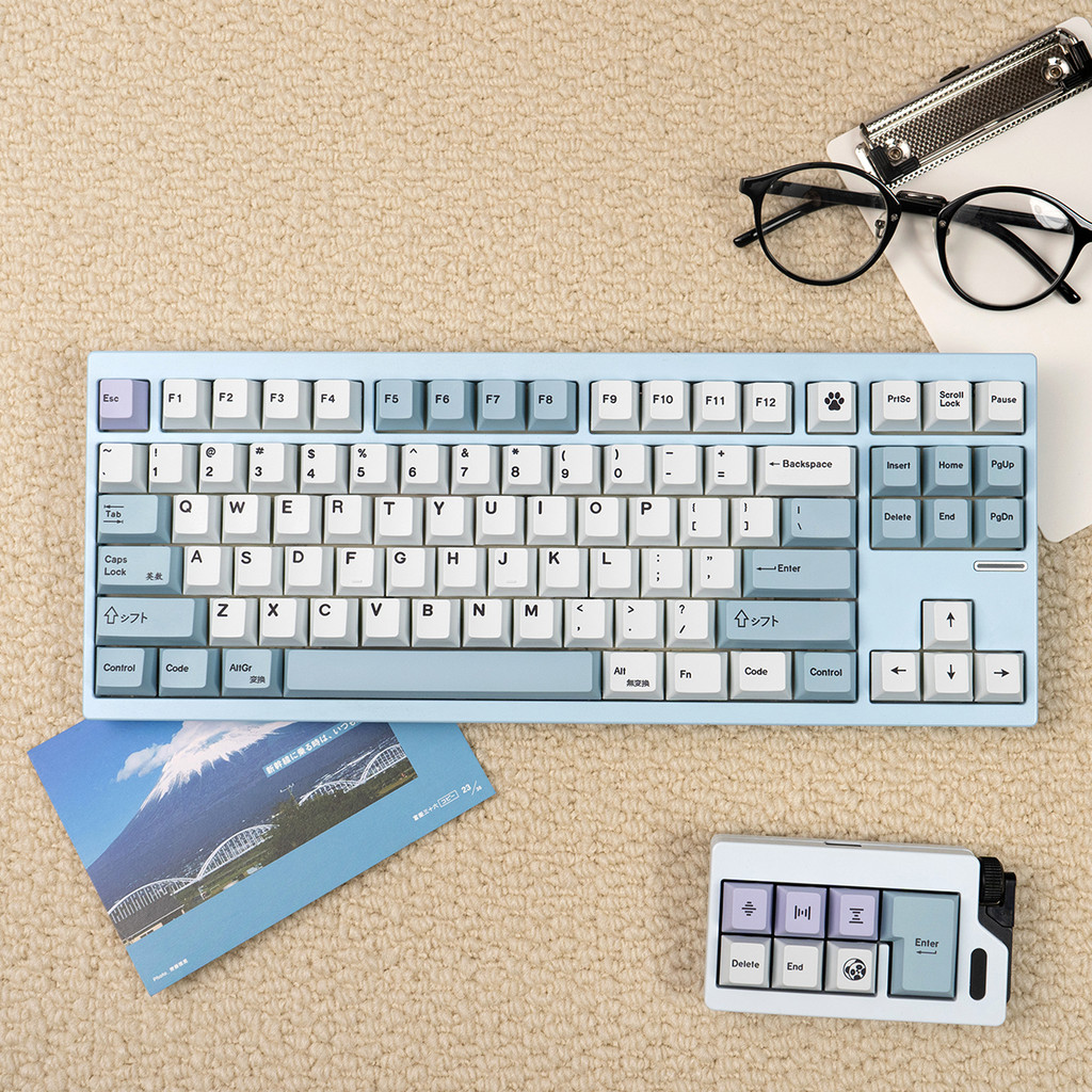 Yongqiu Tối Giản Trắng Xanh Keycap Độ Dày 1.7mm PBT Cherry Profile Dye ...