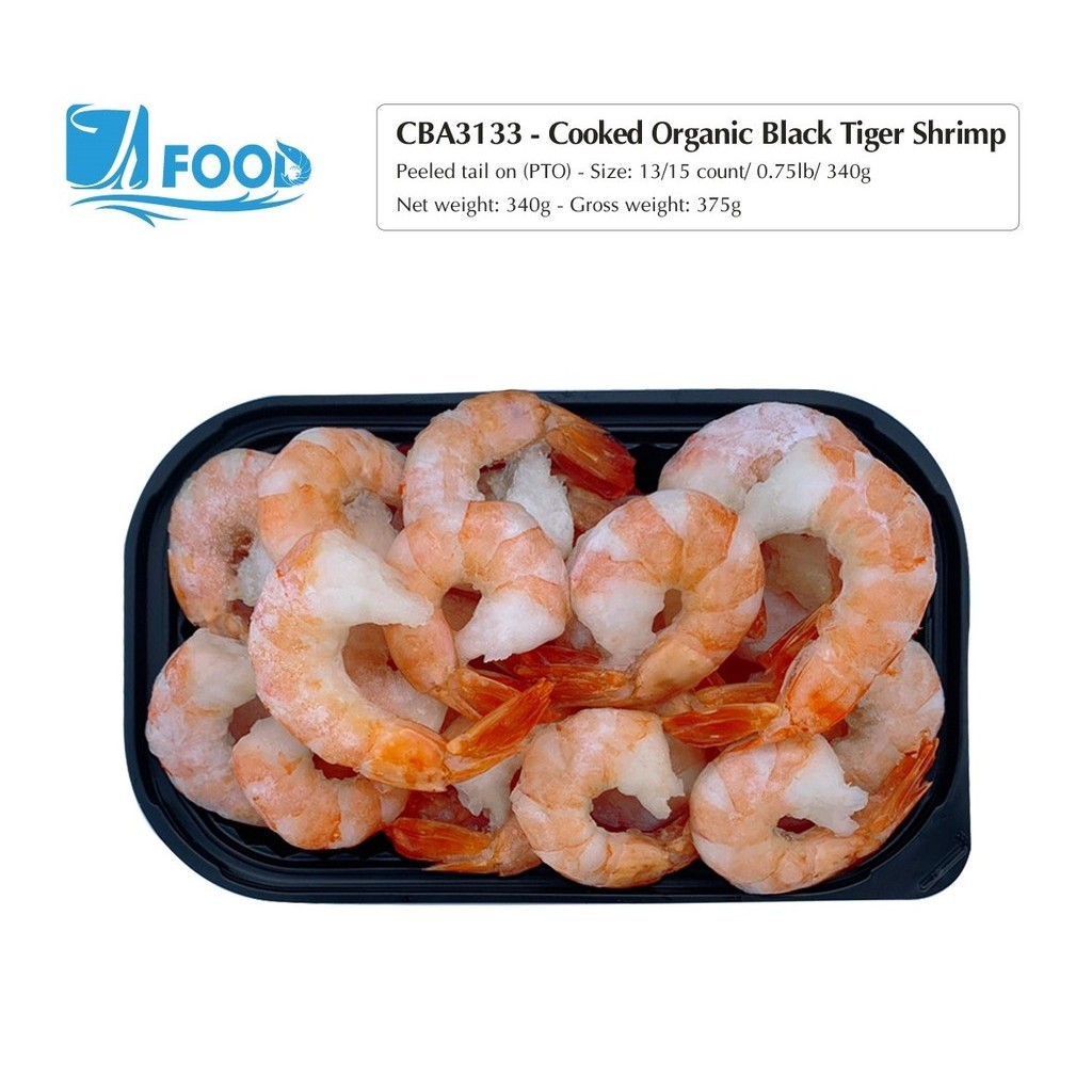 Tôm sú hấp nguyên vị, lột vỏ chừa đuôi Size 13/15, NW 340g (Khay) | Shopee Việt Nam