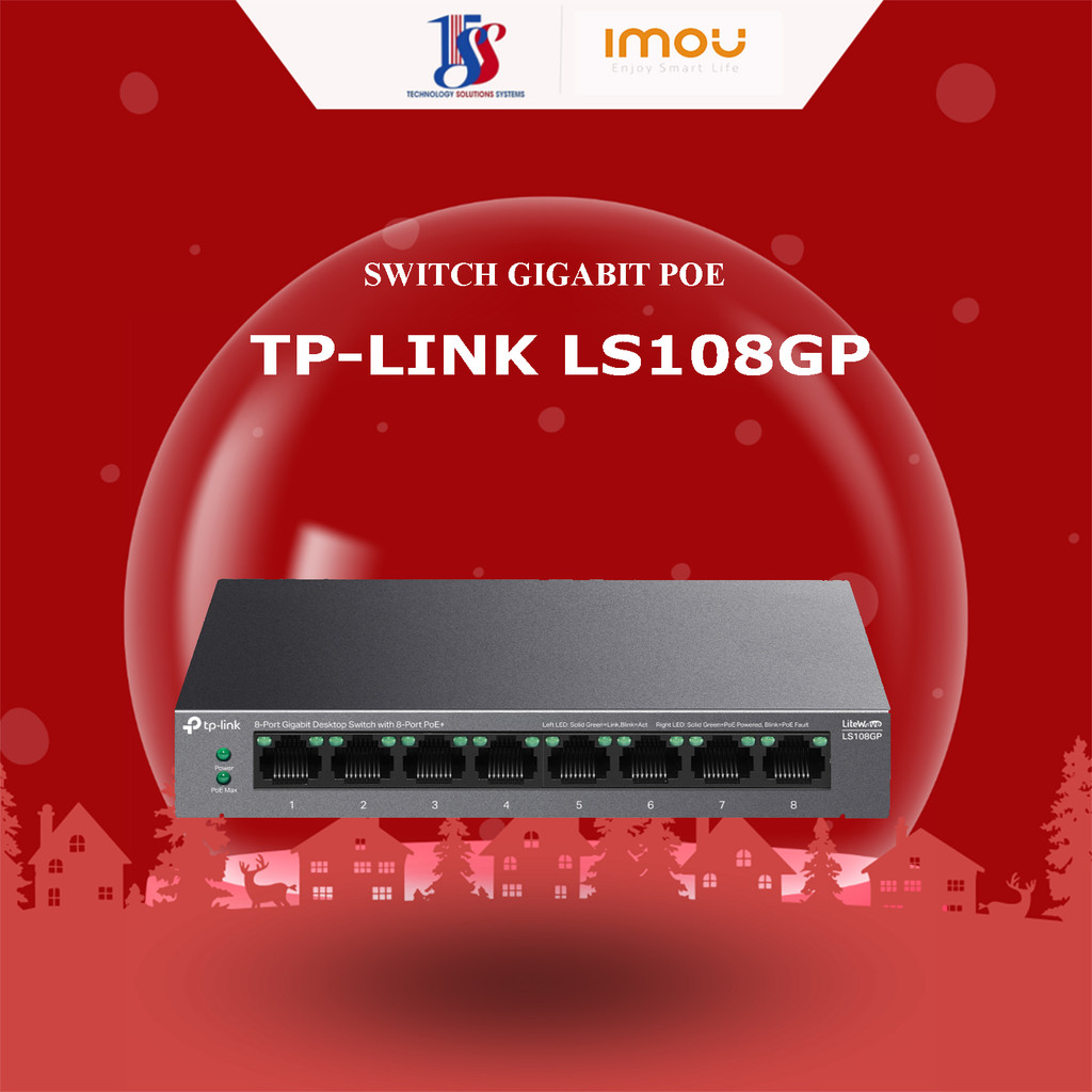 Thiết bị chuyển mạch TP-LINK LS108GP, 8 Cổng với 8 Cổng PoE+ - Hàng ...