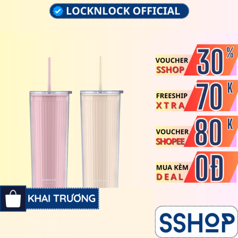 Ly nhựa 2 lớp 720ml Double Wall Cold Cup LocknLock Chính hãng kèm ống hút HAP528 - SSHOP MALL ...