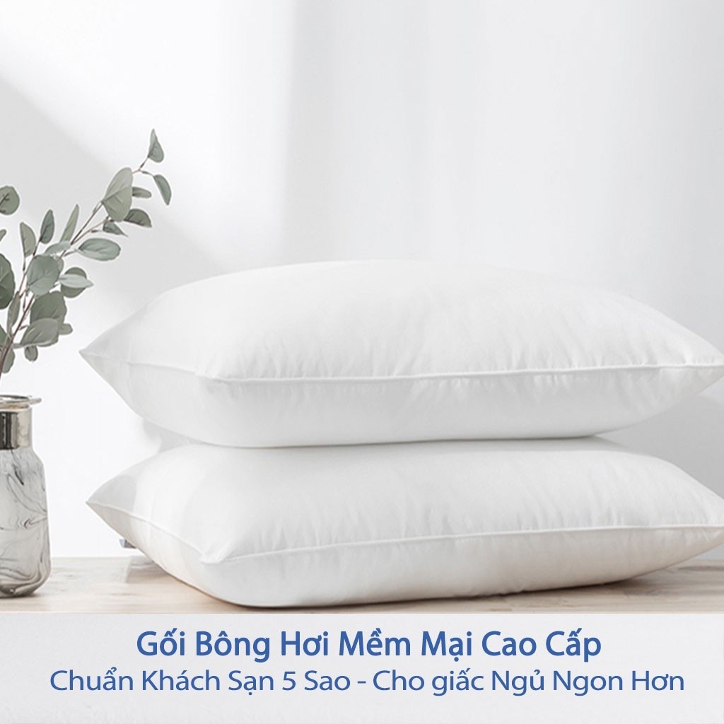 BỘ 2 GỐI NẰM GÒN HƠI ÉP LOẠI 1 40X60cm/Ruột gối hơi nằm ngủ bông mềm ...