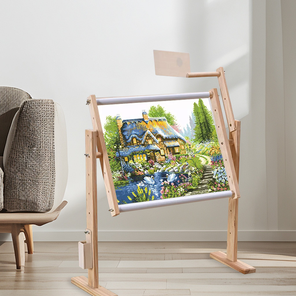 Gỗ Thêu Hoop Có Thể Điều Chỉnh Để Bàn Đứng Chữ Thập Stitch Rack Khung ...