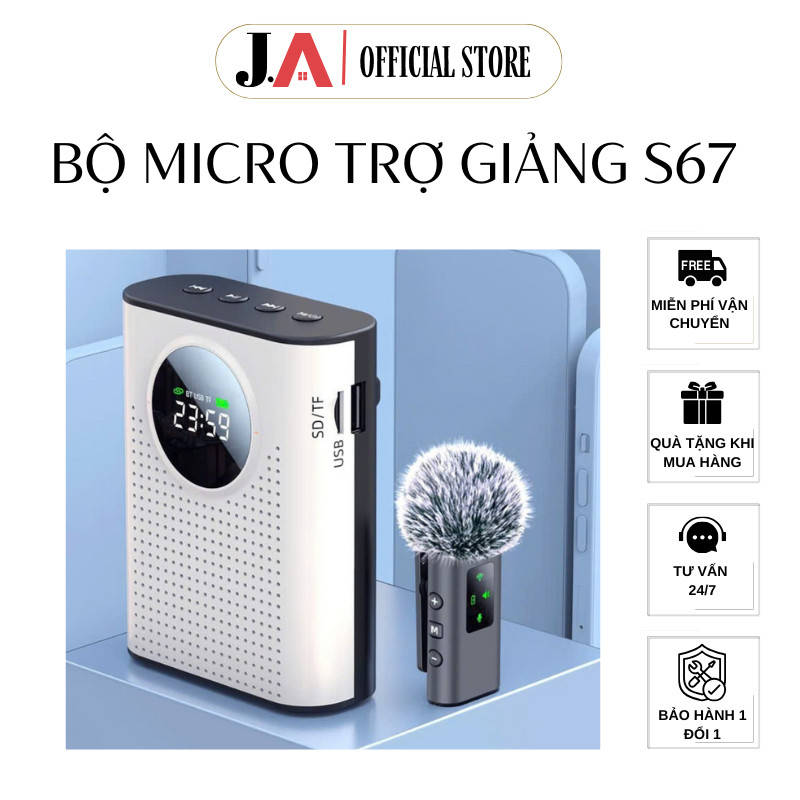 Bộ Mic Trợ Giảng S67 Cao Cấp Kiêm Loa Bluetooth, Micro Kẹp Áo và Loa ...