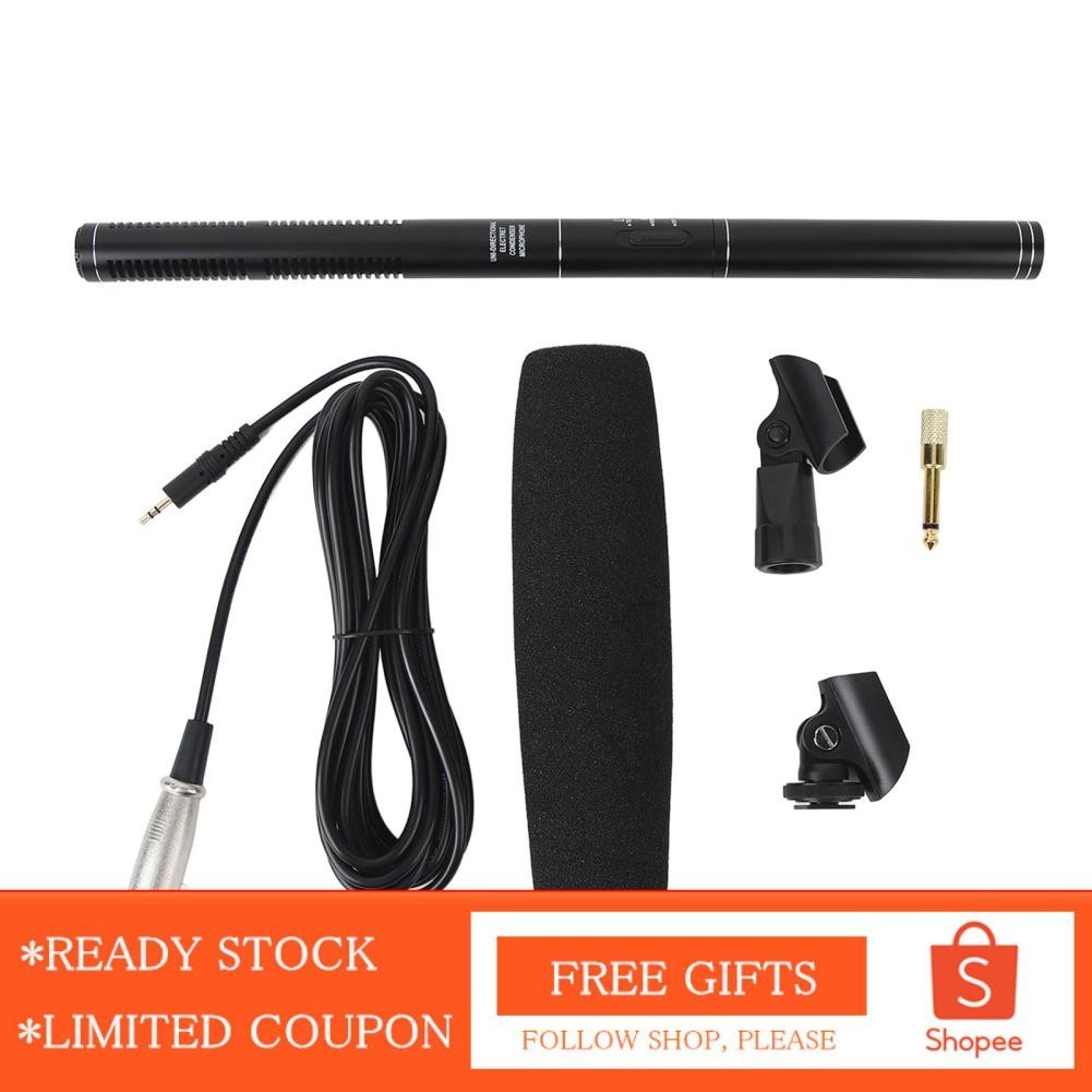 Condenser Shotgun Microphone Cardioid Camera With 3 Pin XLR Conne BSU ...