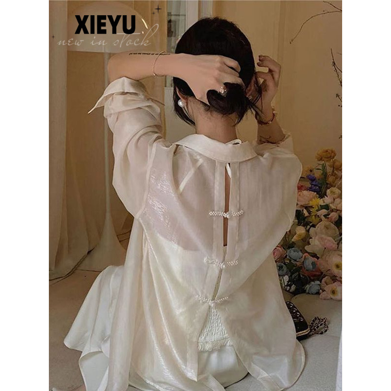 XIEYU Áo Sơ Mi áo sơ mi nữ áo kiểu hàn quốc thanh lịch Xinh may đo tráng lệ WXW24402HC 14Z240401 ...