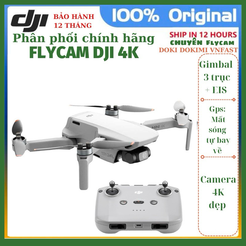 Flycam DJI Mini 4K - 4K gimbal 3 trục - Bh12T | Shopee Việt Nam