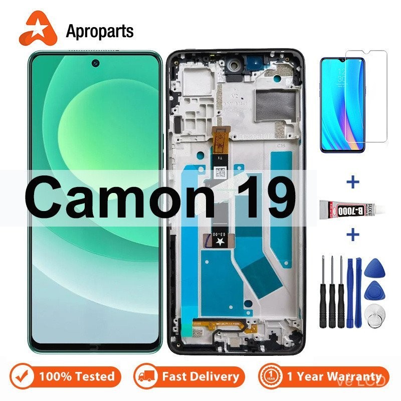 Màn hình cảm ứng LCD có khung thay thế cho Tecno camons 19 ci6n camon19 ci6 GQC0 | Shopee Việt Nam