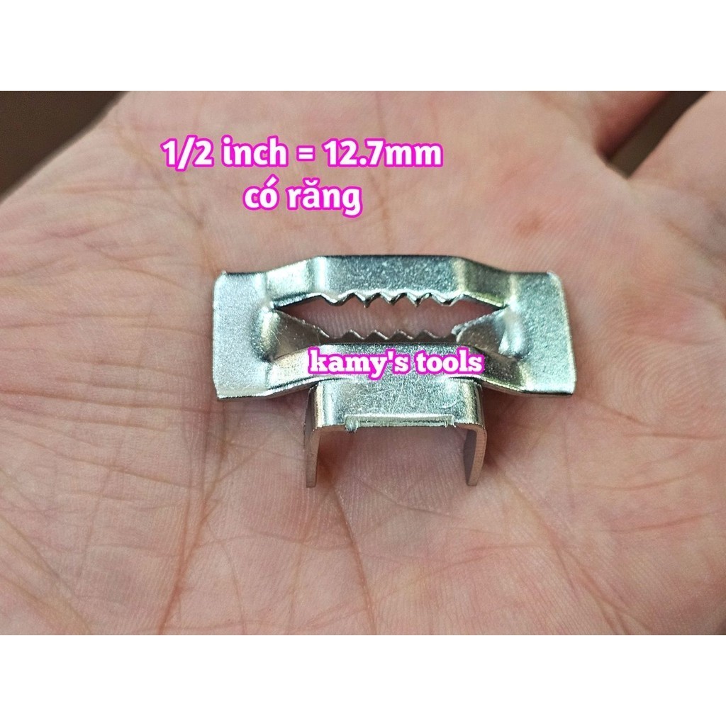 1/2 inch Combo 10 Cái khóa đai inox có răng 12.7mm inox 304 kamytools ...