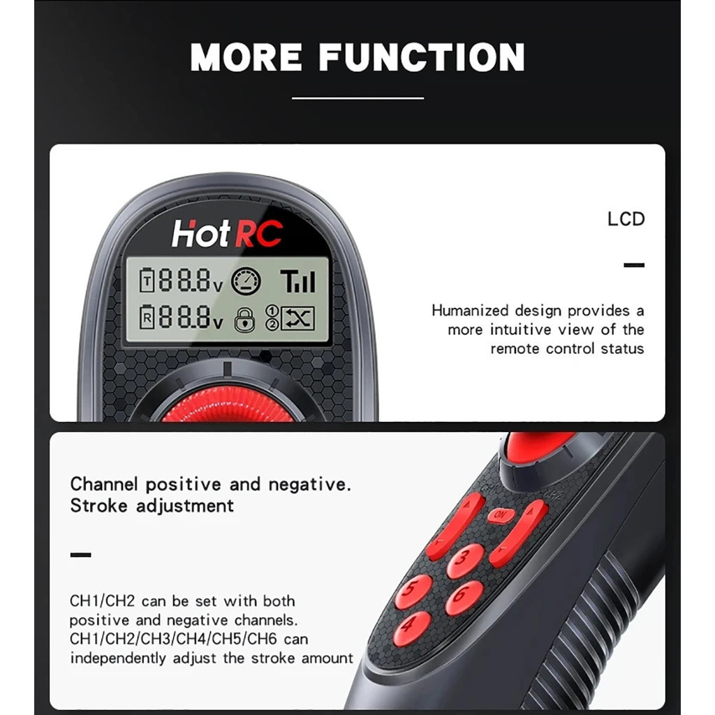Bộ phát HotRC CT-6A CT-8A DS600 6CH 8CH 2.4GHz Bộ điều khiển từ xa hệ thống vô tuyến | Shopee ...