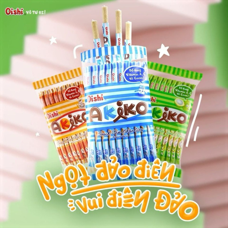 Bánh que Akiko Oishi, snack que nhân các vị (gói 140g) | Shopee Việt Nam