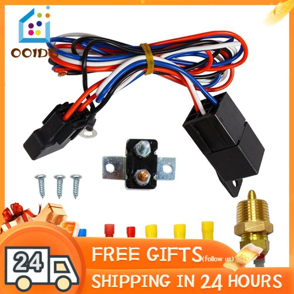 Ooidshop Fan Temp Switch Sensor DC12V 40A Easy Connection Electric ...