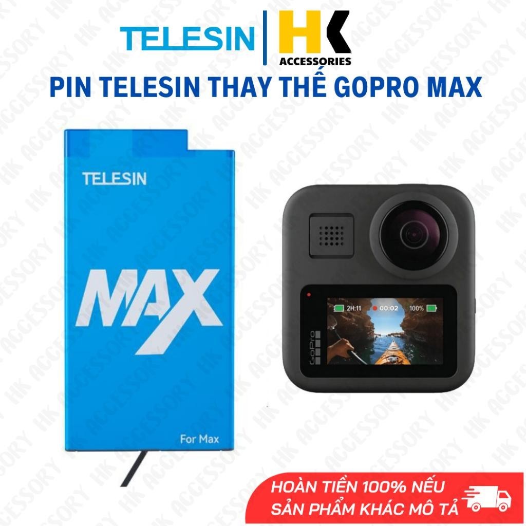 Pin Telesin Gopro Max 1600mAh thay thế pin theo máy | Shopee Việt Nam