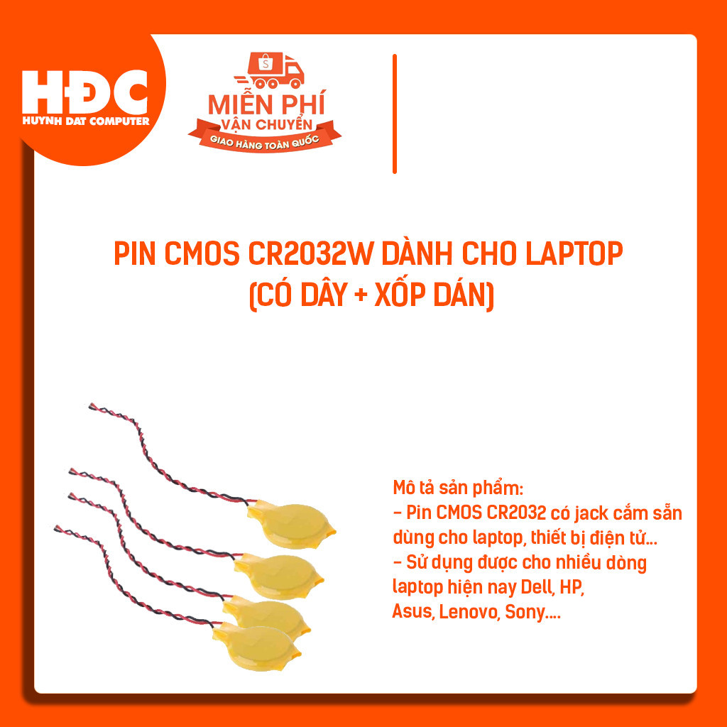 Pin Cmos CR2032W dành cho Laptop có dây + xốp dán | Shopee Việt Nam