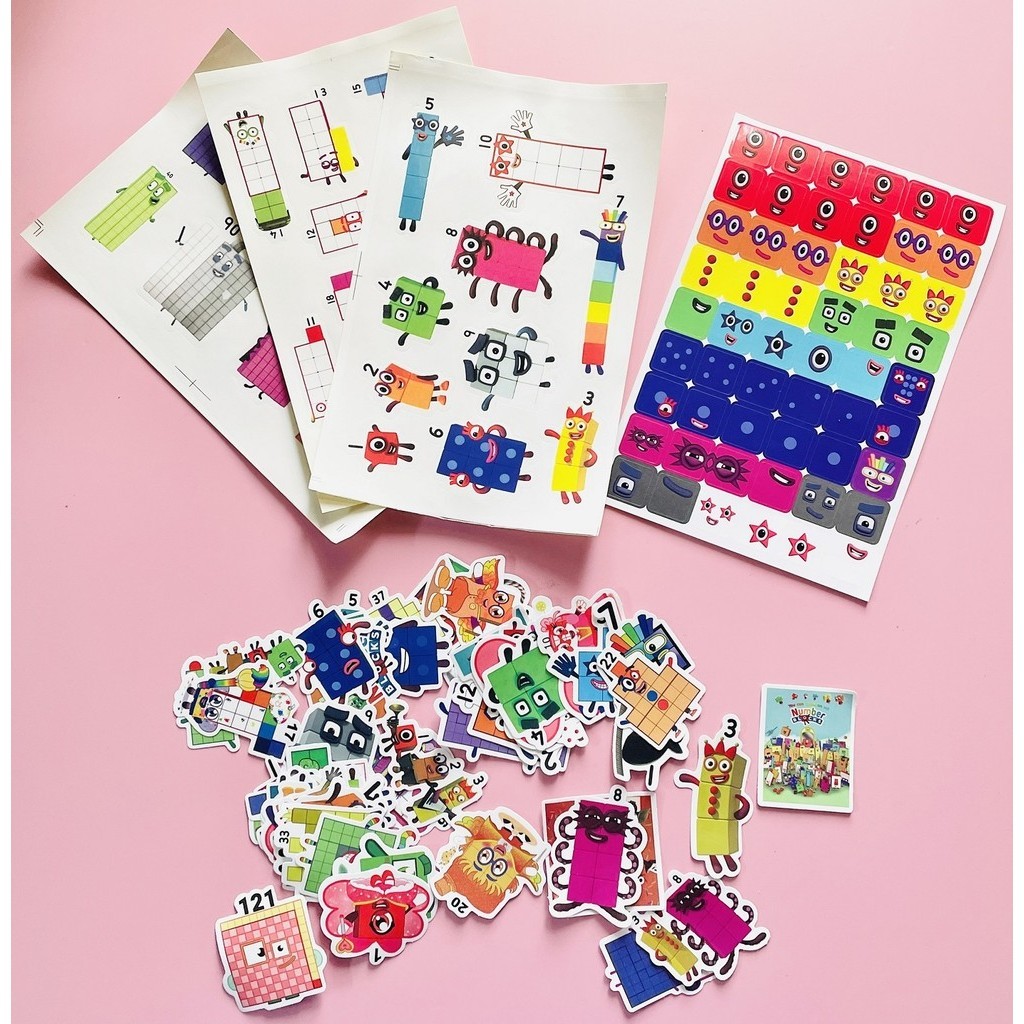 Set combo hình dán NUMBERBLOCK, sticker Number Blocks cho bé | Shopee ...