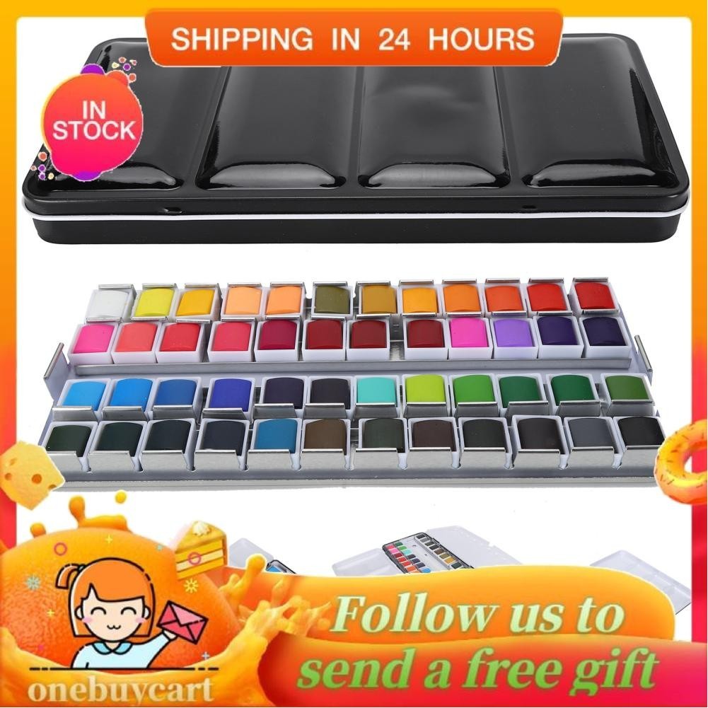 12/24/36/48 Color Solid Watercolor Paint Set Portable Metal Box Pigment ...