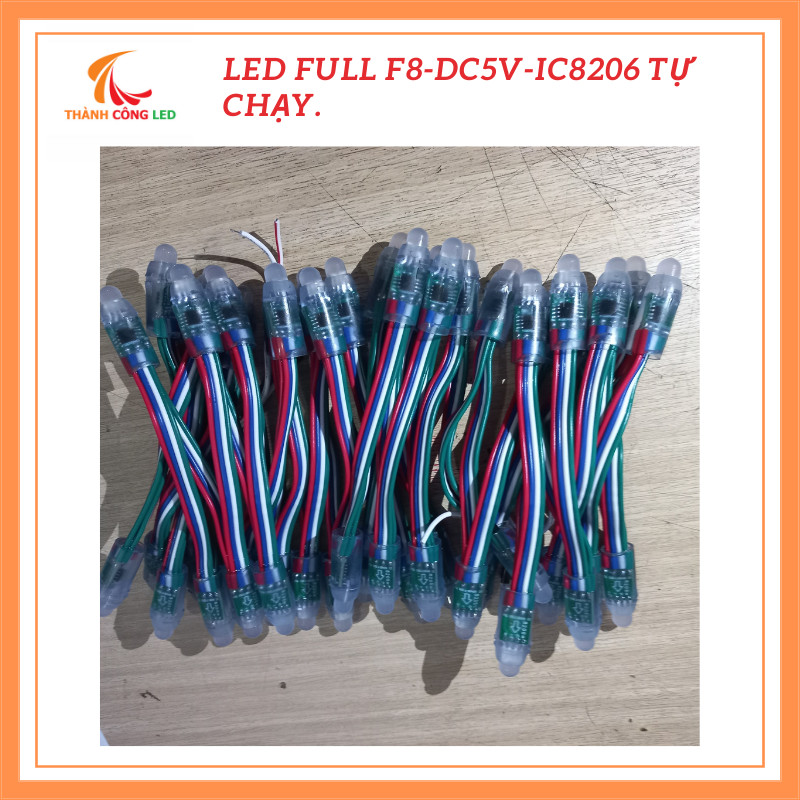 Combo Dây 50 bóng LED full F8-DC5V-IC8206 tự chạy ( không cần mạch khiển) | Shopee Việt Nam