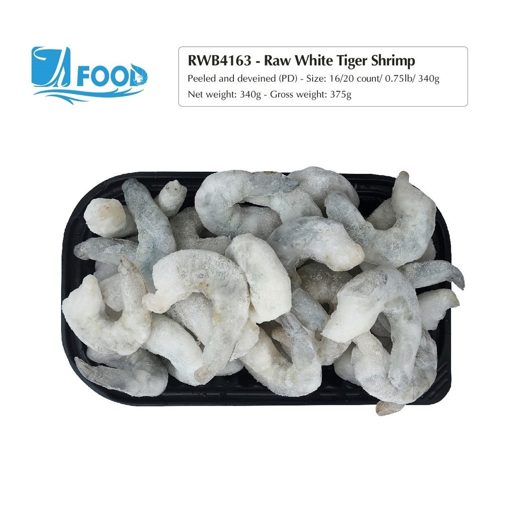 Tôm thẻ xuất khẩu, lột vỏ lấy chỉ Size 16/20, NW 340g (Khay) | Shopee Việt Nam