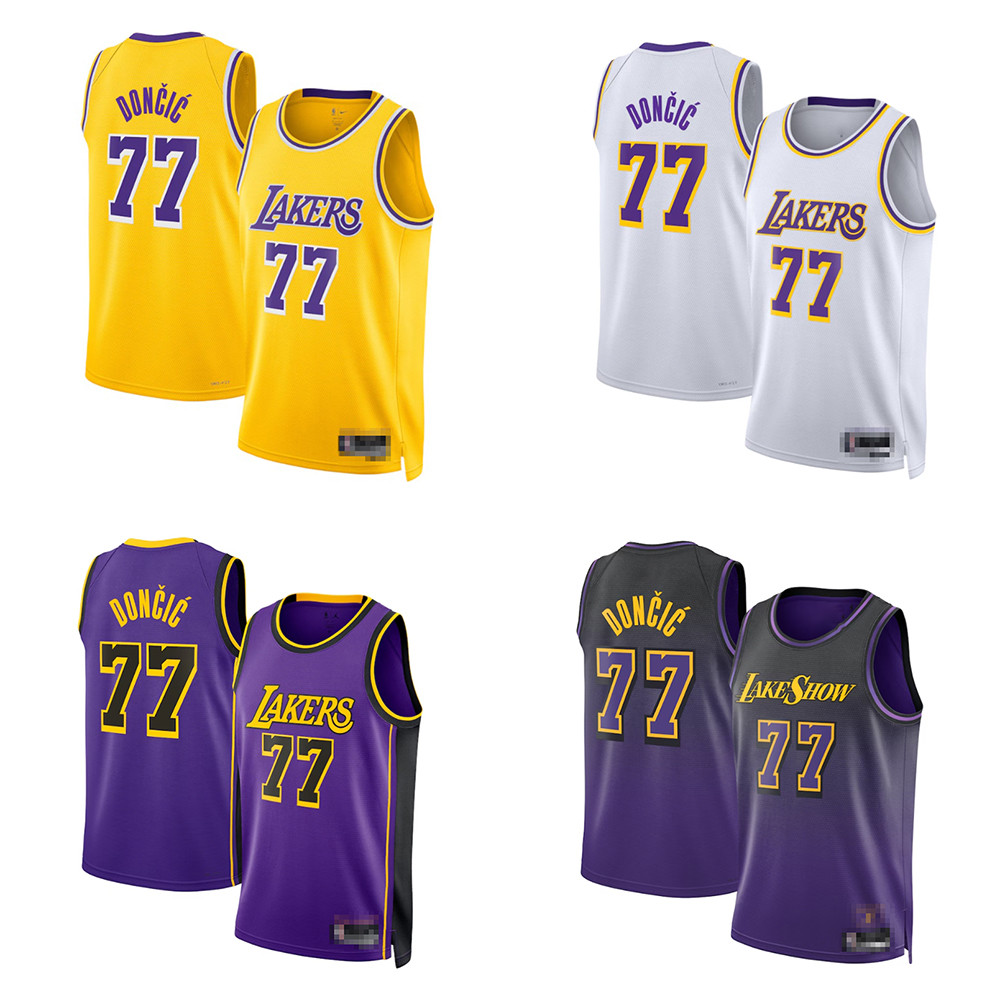 Los Angeles Lakers 77 Luka Doncic Jersey Thêu Áo Bóng Rổ Thời Trang Cho ...