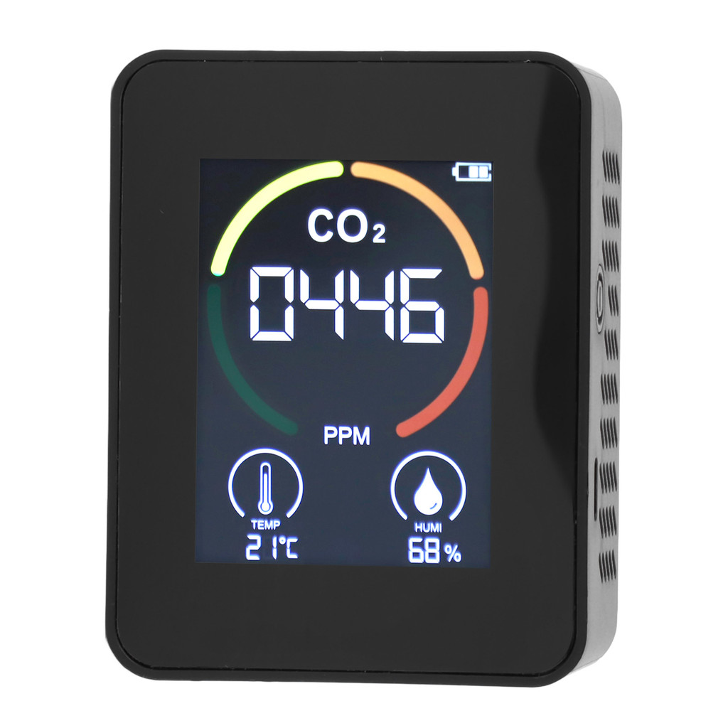 Máy đo chất lượng không khí Màn hình đầy màu sắc Máy dò cảm biến độ ẩm nhiệt độ CO2 đa năng di ...