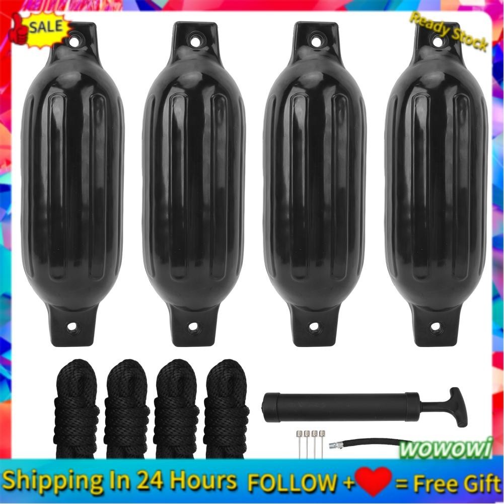 Boat Shield Bumper Kit Inflatable Protective Ribbed Buoys Docking for ...