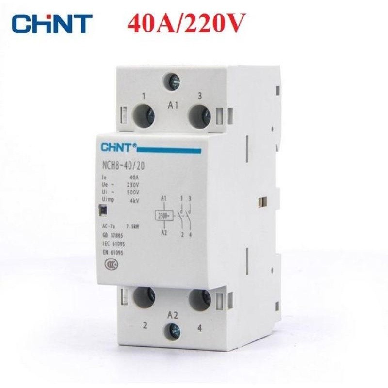 [HCM]Khởi động từ 2P 40A CHINT contactor 1 pha CHINT NCH8 40A/220V | Shopee Việt Nam