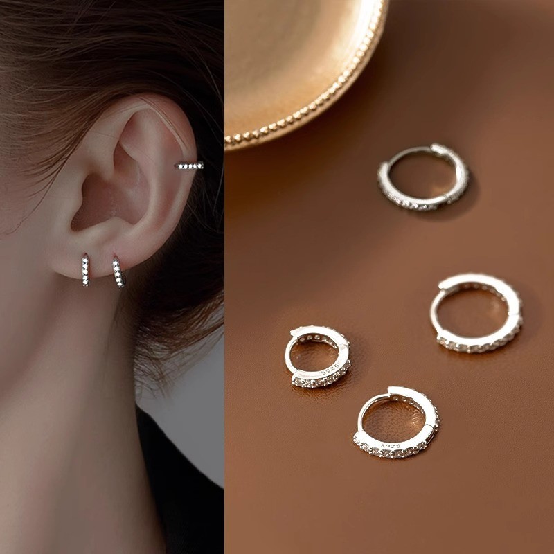 6 / 8 / 10mm Mạ Bạc Khóa Tai Bông Tai Bông Tai Rọc Nước Trang Sức Phụ ...