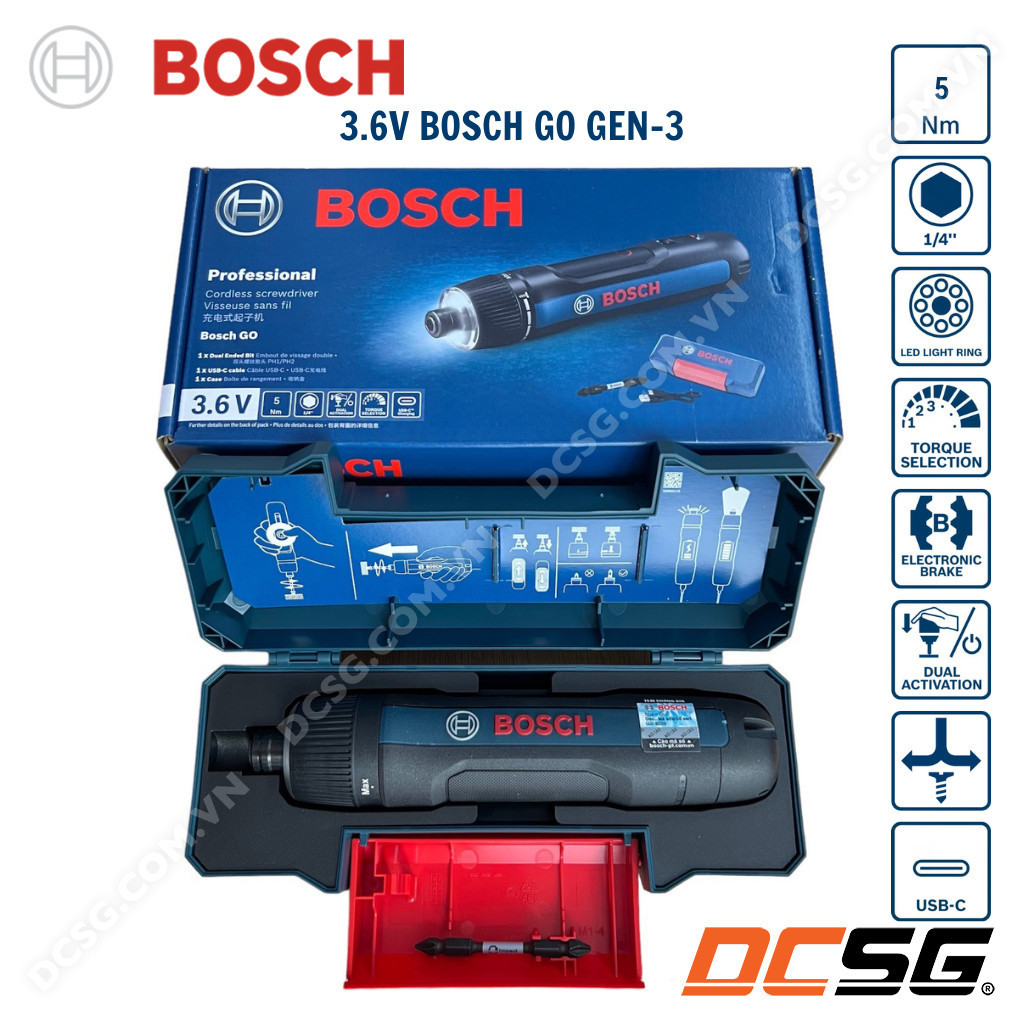 [Chính hãng] Máy vặn vít dùng pin 3.6V Bosch GO Gen-3 06019H2280 ...