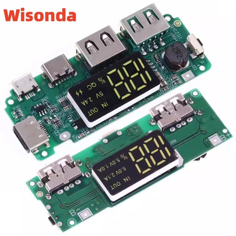 Led Dual USB 5V 2.4A Micro / Type-C USB Mobile Power Bank 18650 Mô-đun sạc Pin Lithium Bảng sạc ...