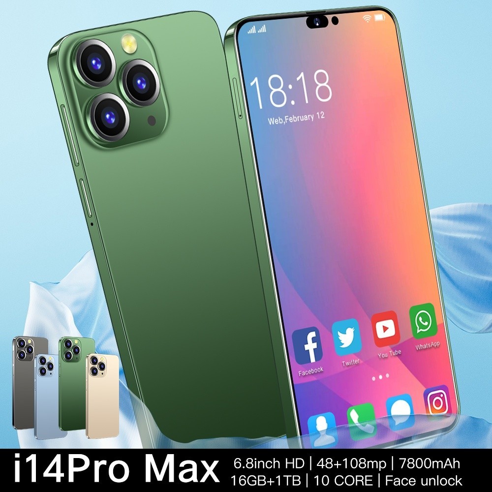 điện Thoại Di động 5G I14 Pro Max 6.8 Inch 16GB RAM+1TB ROM Android 13. ...