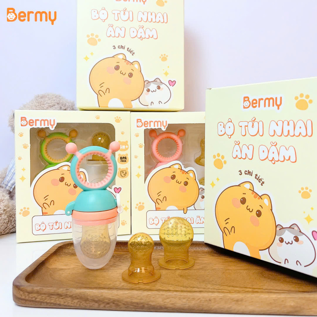 [Giá Tốt] Bộ Túi Nhai Hộp 3 món Bermy - 3 đầu thay thế | Shopee Việt Nam