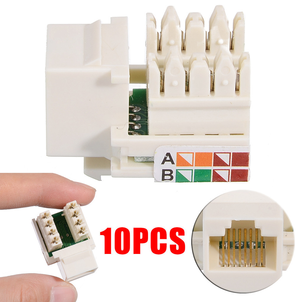 10 Chiếc RJ45 CAT5e Keystone Jack Ethernet Mạng Kẹp Mô Đun Cắm Tường ...