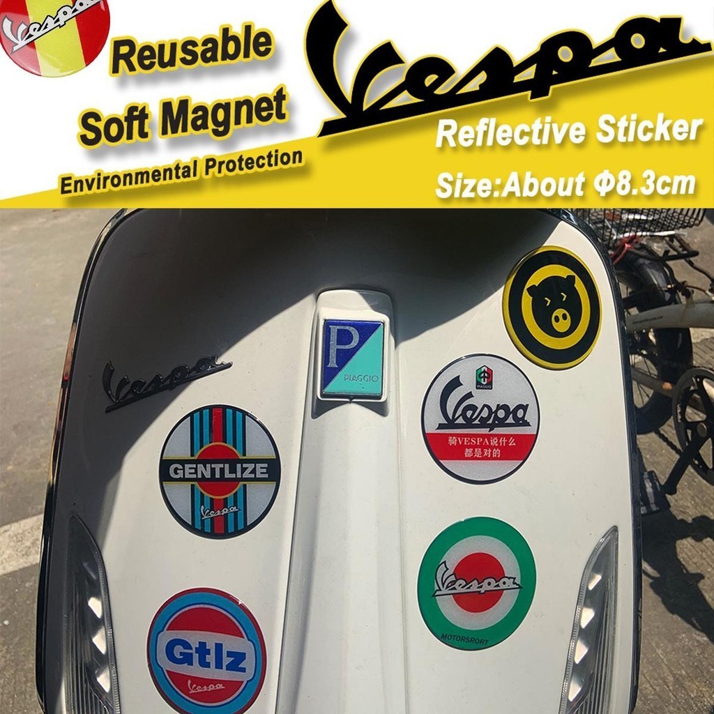 Bộ Sticker Nam Châm 3D Phản Quang Chuyên Dụng Cho Xe Vespa Modified ...