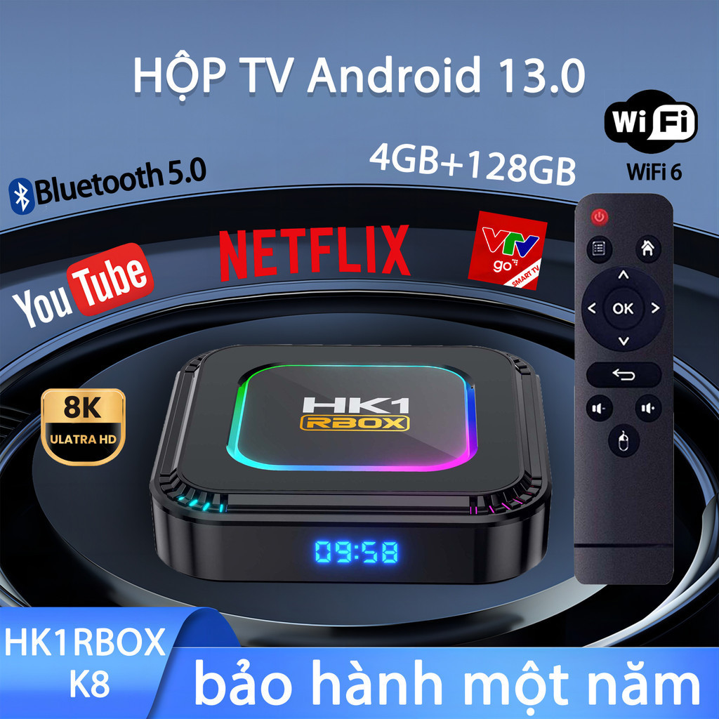 Tv Box Android13 RAM4GB +ROM 64GB Bluetooth 5.0 Smart TV Box 2.4G/5G WiFi Hỗ Trợ Giọng Nói ...