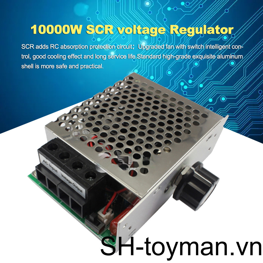 Ac 110-230V 10000W Bộ điều khiển SCR công suất cao Công tắc tốc độ Điều ...
