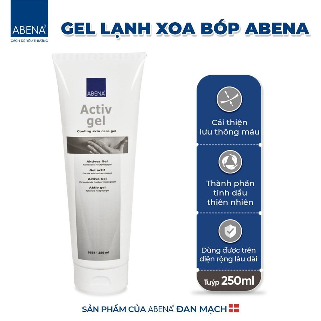 Gel xoa bóp lạnh giảm đau cơ Abena Active Gel mẫu mới - Nhập khẩu Đan Mạch (tuýp 250ml) | Shopee ...