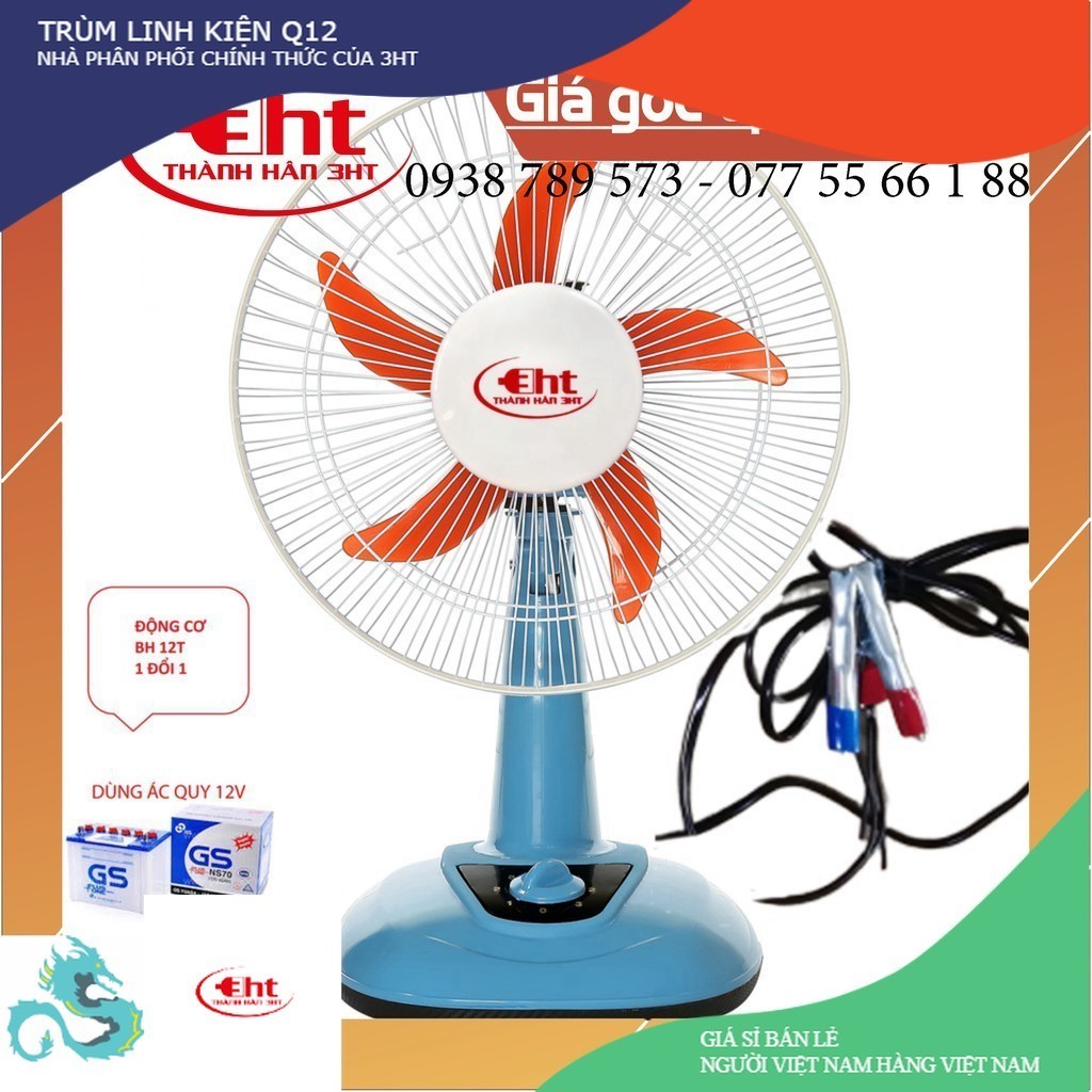 Quạt bàn b3 dùng bình 12v - ko kèm bình - 3HT SANG | Shopee Việt Nam