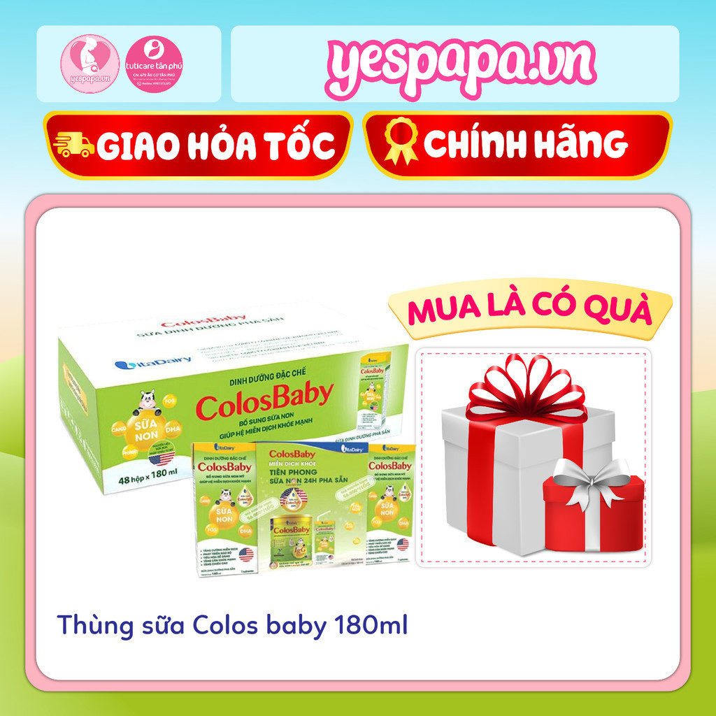 THÙNG 48 HỘP COLOS BABY TĂNG ĐỀ KHÁNG 180ML – me&beyespapa | Shopee ...