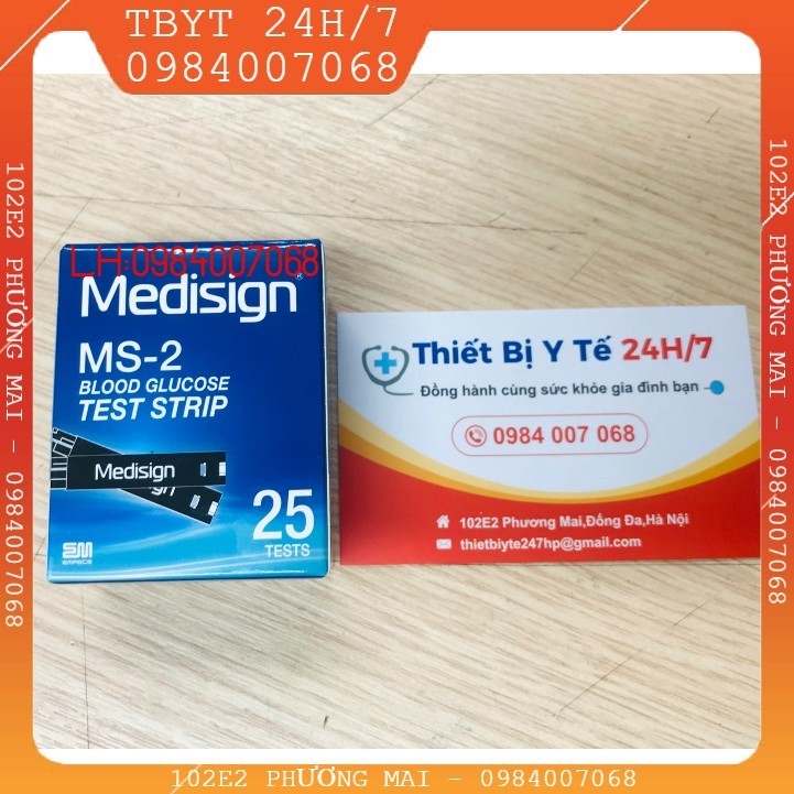 [HÀNG CHUẨN - HỘP 25 QUE] Que thử đường huyết máy Medisign MS-2 ...