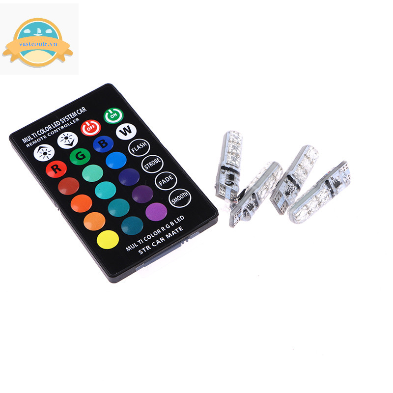 Coutr 4 Mới T10 Silicone 5050-6SMD LED Điều Khiển Từ Xa Đèn Đọc Sách Bóng Đèn RGB Đèn Báo Chiều ...